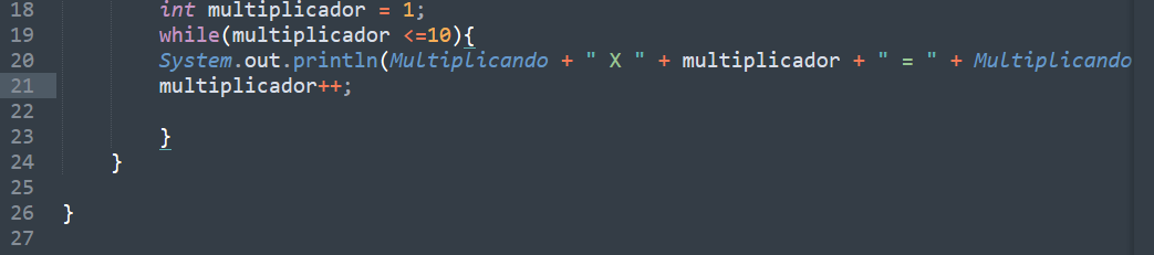 Tablas de multiplicar con ciclo While | Java | Código-Root Tablas de multiplicar con ciclo While | Java | Código-Root